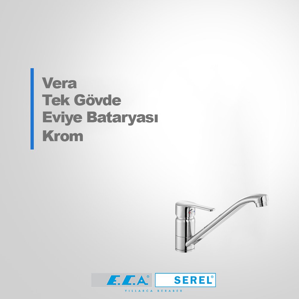 ECA VERA TEK GÖVDE EVİYE BATARYASI KROM 2102 108 736 ECA VERA TEK GÖVDE EVİYE BATARYASI KROM 2102 108 736