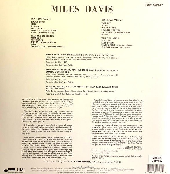 MILES DAVIS - VOLUME 1 (1955) - LP BLUE NOTE CLASSIC VINYL SERIES 180GR ... MILES DAVIS - VOLUME 1 (1955) - LP BLUE NOTE CLASSIC VINYL SERIES 180GR ...