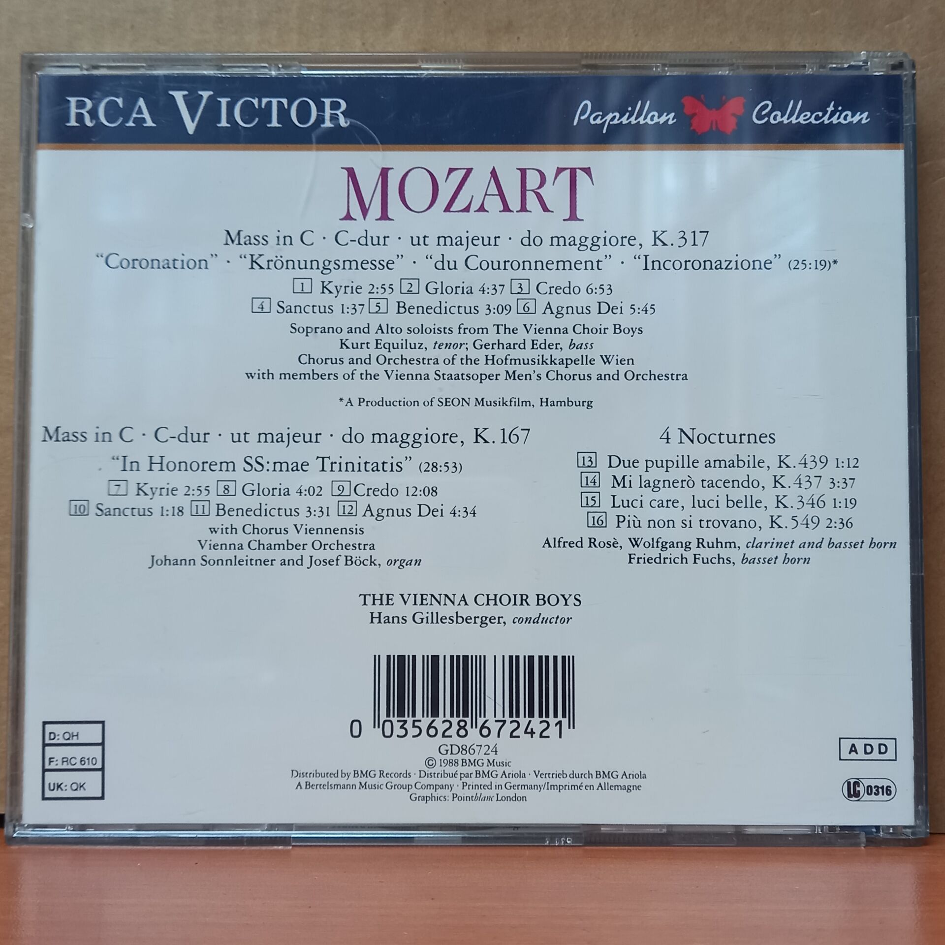 MOZART - THE VIENNA CHOIR BOYS / WIENER SANGERKNABEN, HANS GILLESBERGER ... MOZART - THE VIENNA CHOIR BOYS / WIENER SANGERKNABEN, HANS GILLESBERGER ...