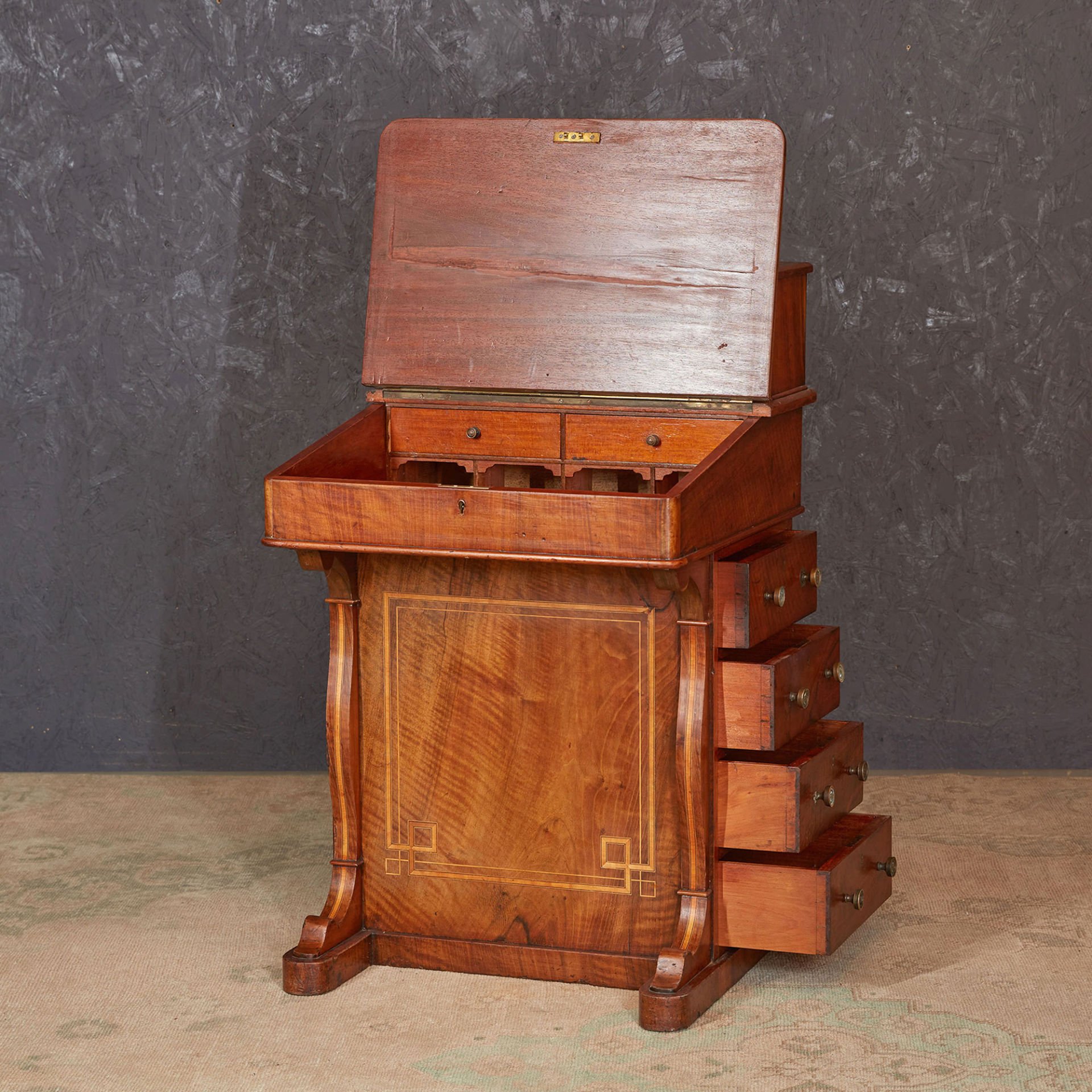 Davenport Gold Oak Writing Console Davenport Gold Oak Writing Console